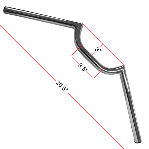 Chrome 7/8" Drop Ace Handlebars with 3" Rise - Motorcycle Products Ltd.