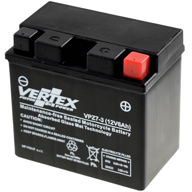 Vertex VPZ7-3 AGM Battery FTZ7S YTZ-7S GTZ-7S YT6B-3 - Motorcycle ...