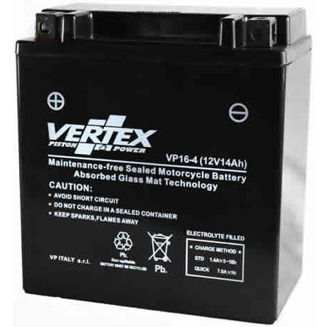 Vertex VP16-4 AGM Battery YTX20CH-BS YTX16-BS - Motorcycle Products Ltd.